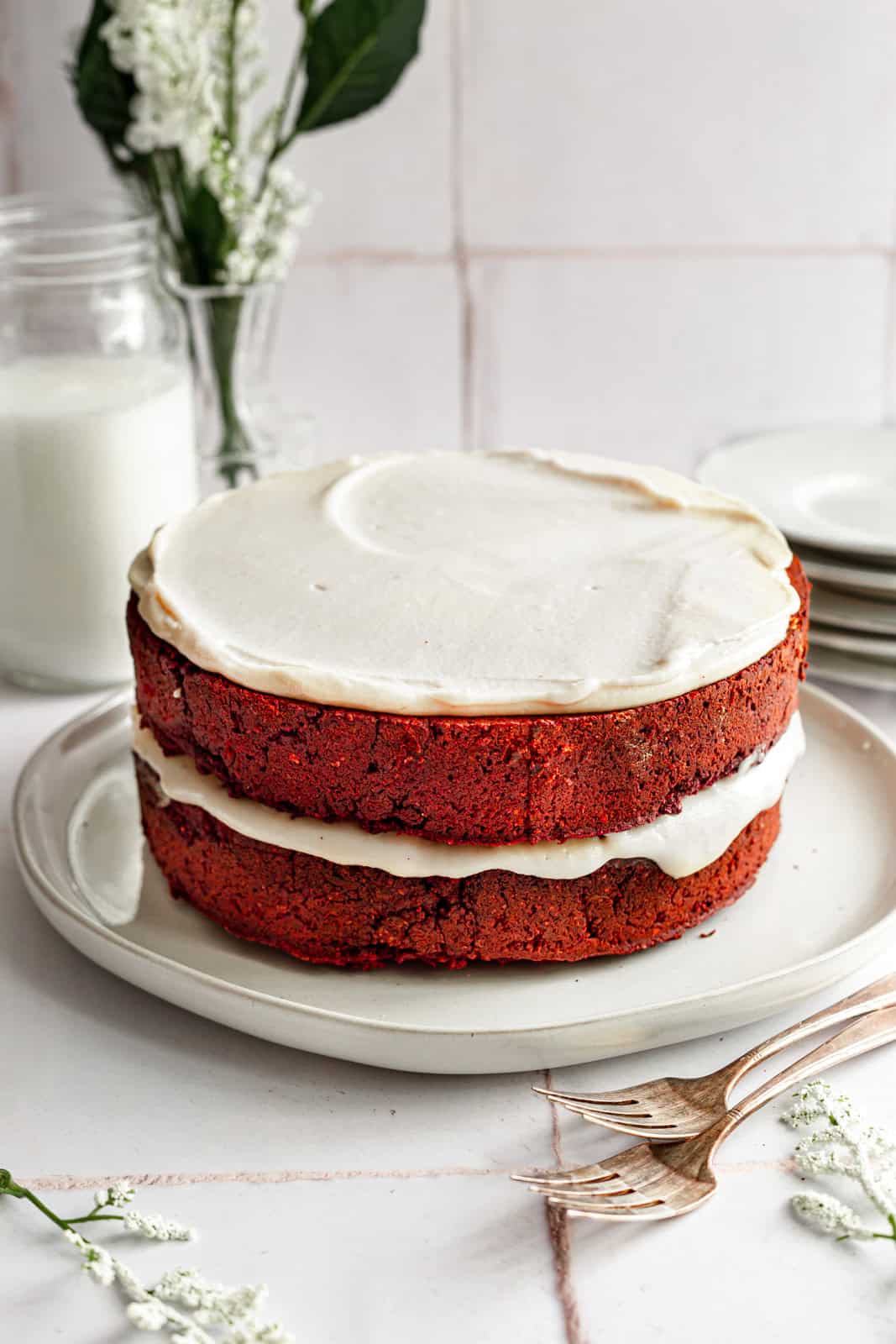 Plant-Based Red Velvet Cake - At Elizabeth's Table