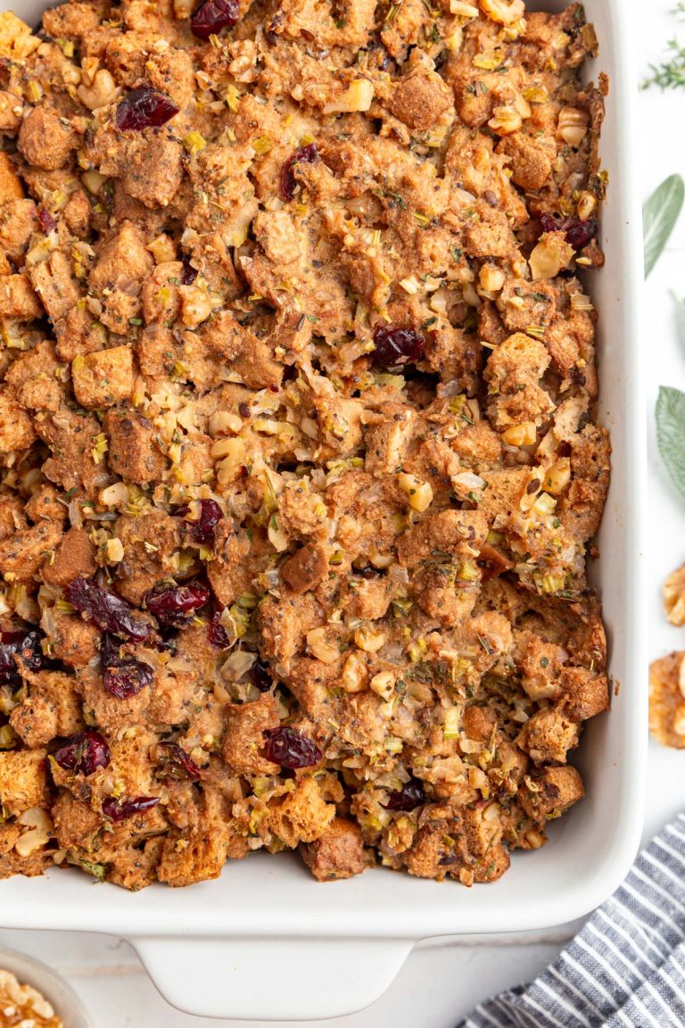 WFPB Vegan Gluten Free Stuffing with Cranberries and Walnuts - At ...