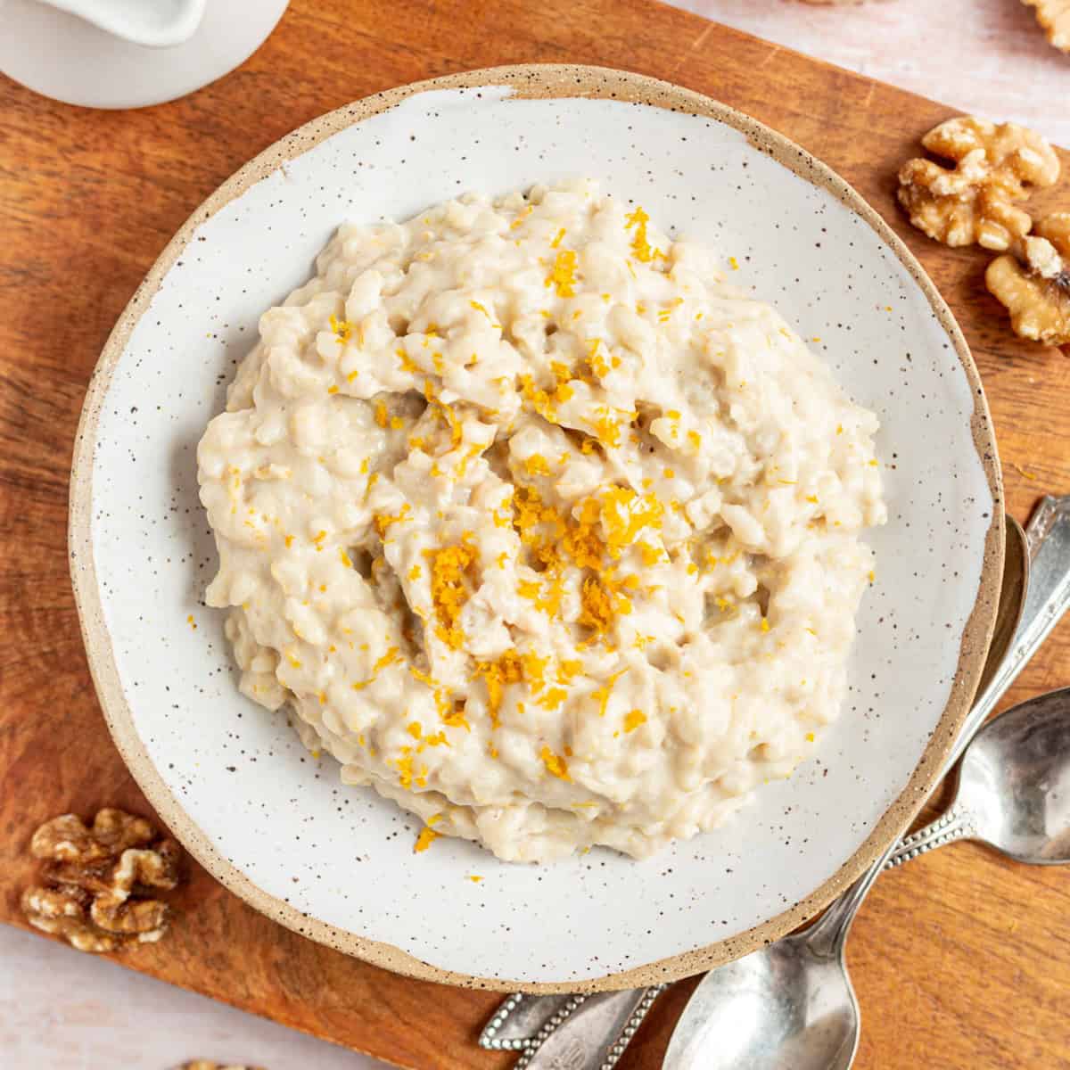 Vegan Bourbon Orange Rice Pudding - At Elizabeth's Table