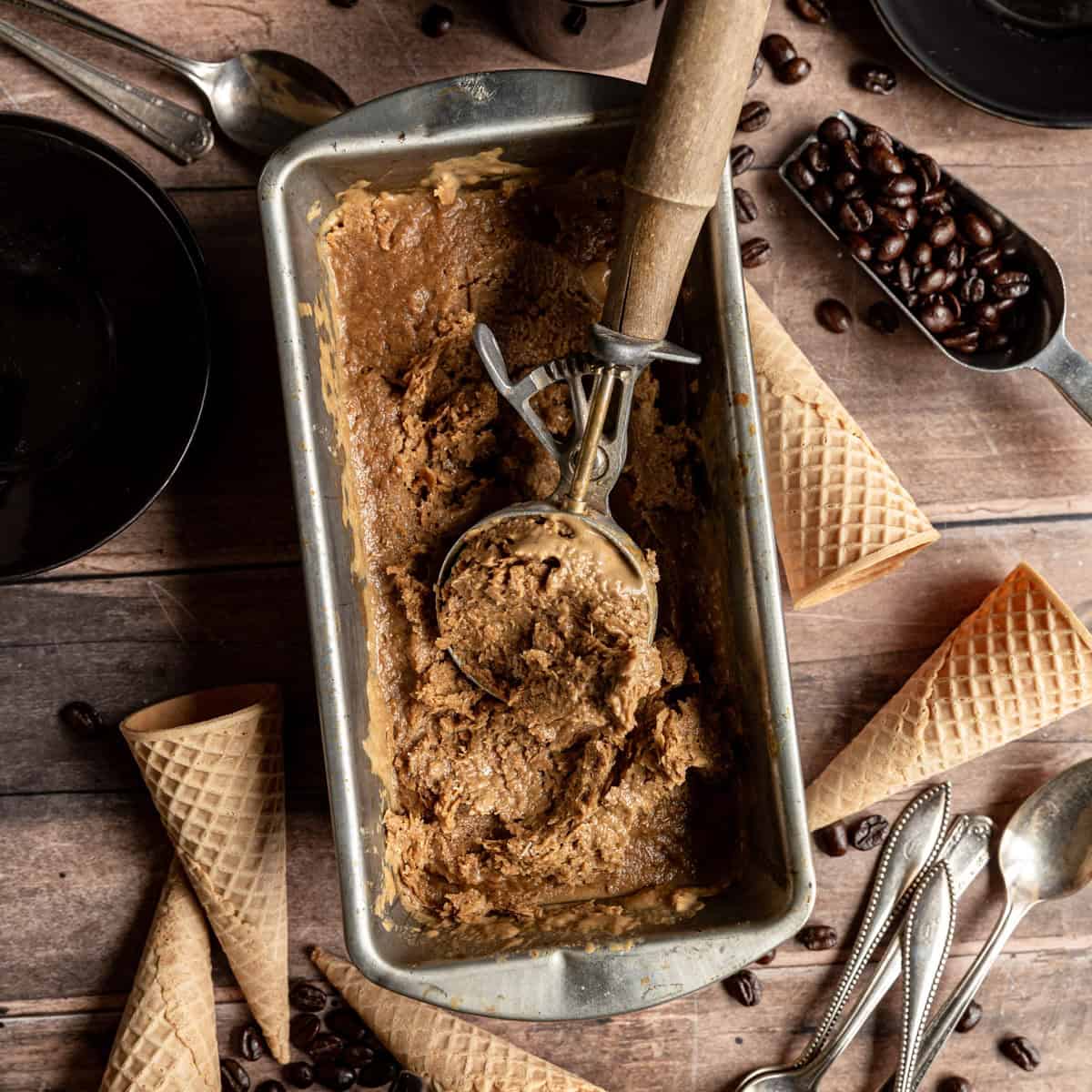 Vegan No-Churn Coffee Ice Cream - At Elizabeth's Table