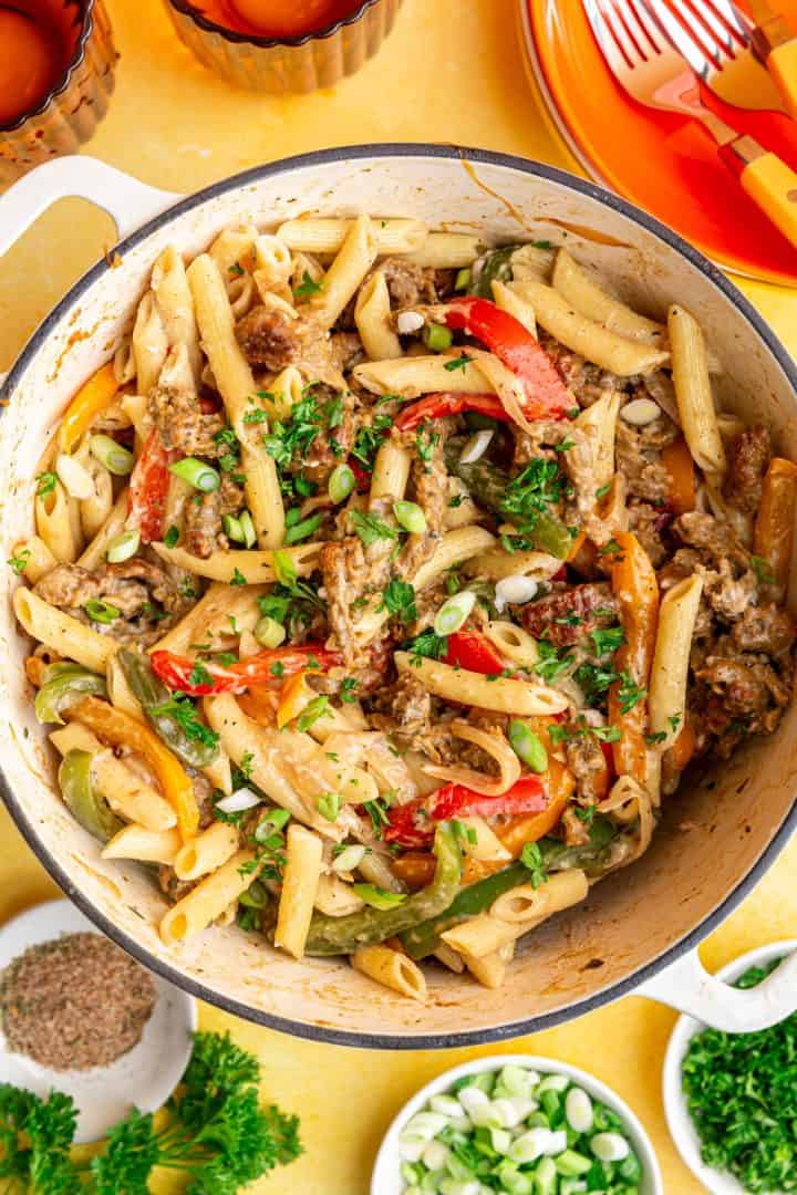 Vegan Rasta Pasta (Jerk Pasta) - At Elizabeth's Table