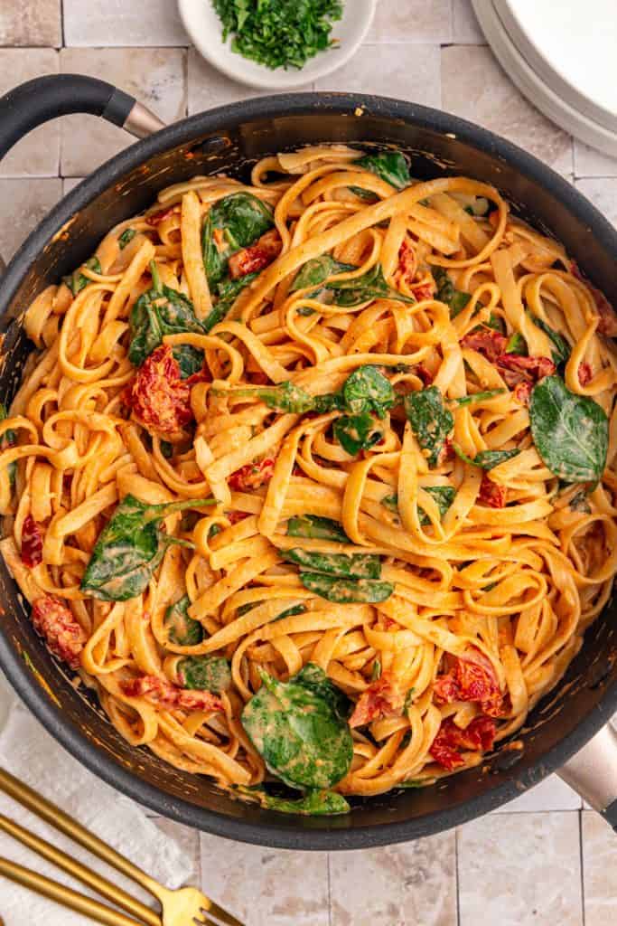 Vegan Creamy Sun-Dried Tomato Pasta - At Elizabeth's Table