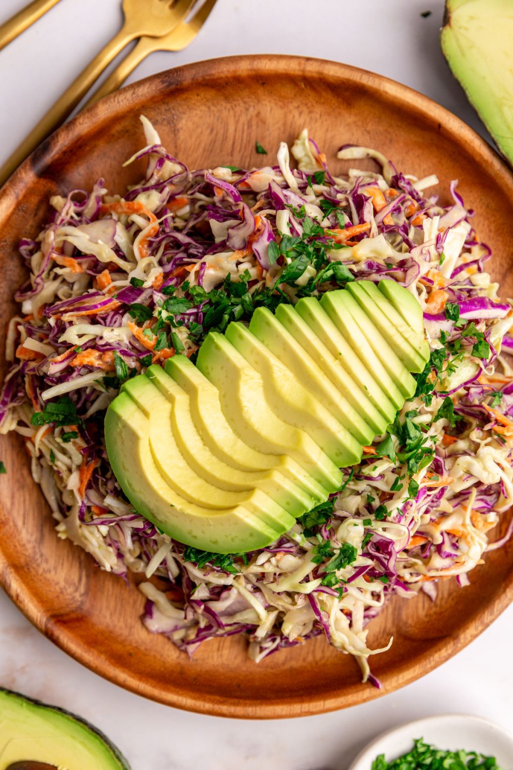 Easy Avocado Coleslaw - At Elizabeth's Table