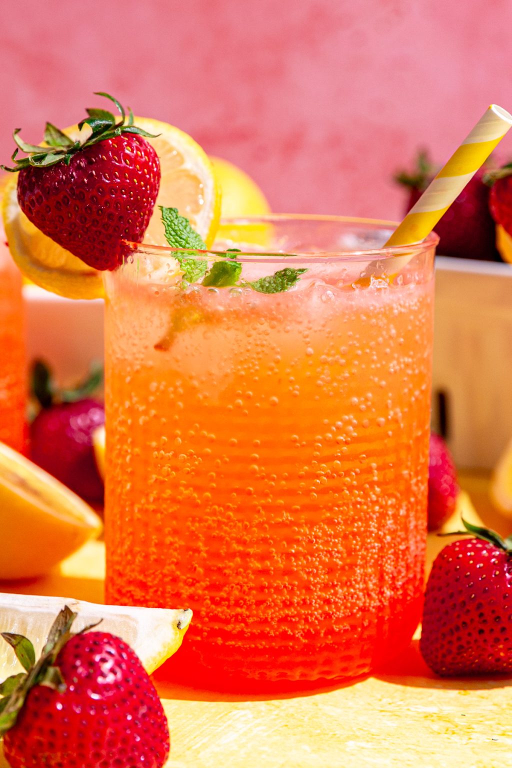 Strawberry Pink Lemonade Mocktail - At Elizabeth's Table